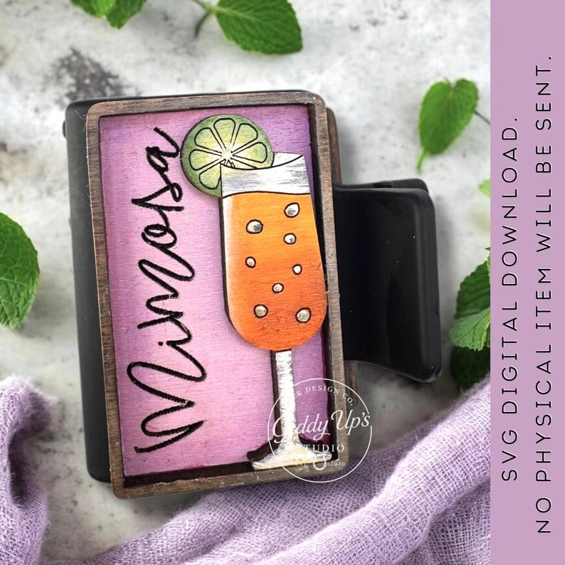 Mimosa Hair Clip SVG File: 2" Glowforge Claw Clip Design - Etsy