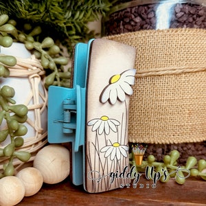 Daisy Flower Hair Clip SVG: Laser Cut File for 4" Clip - Etsy