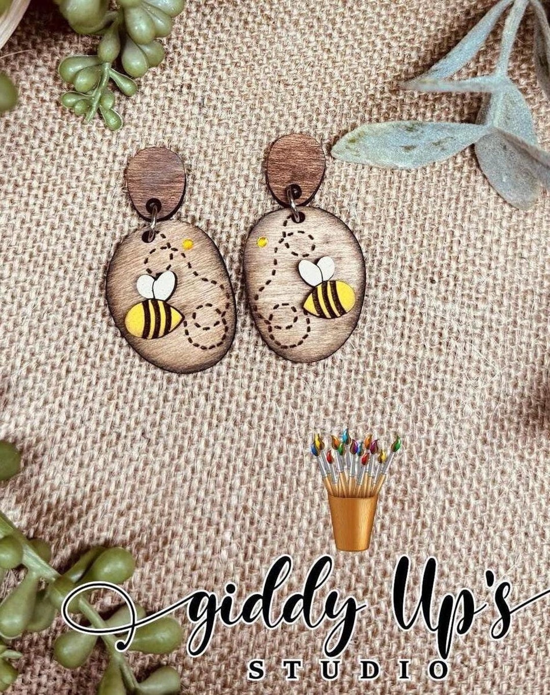 Bee Earring SVG Laser Cut File | Glowforge Summer Earrings - Etsy