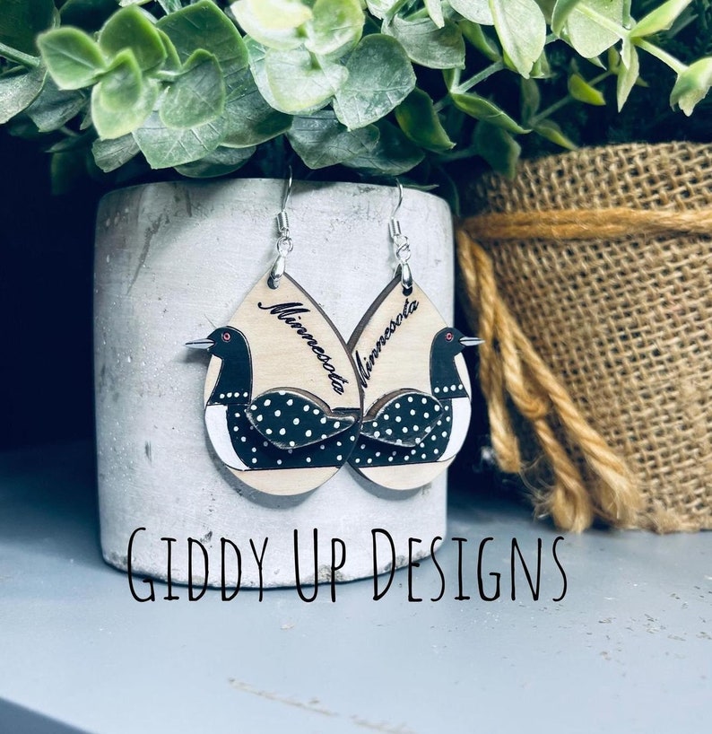 Minnesota Loon SVG Earring File: Laser Cut Design (digital Download) - Etsy