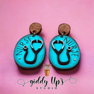 Nurse Earrings SVG Laser Cut Files Nurse Life Earring SVG File ...