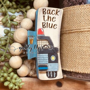 Police Back the Blue Hair Clip SVG | Support the Blue Line Laser File ...