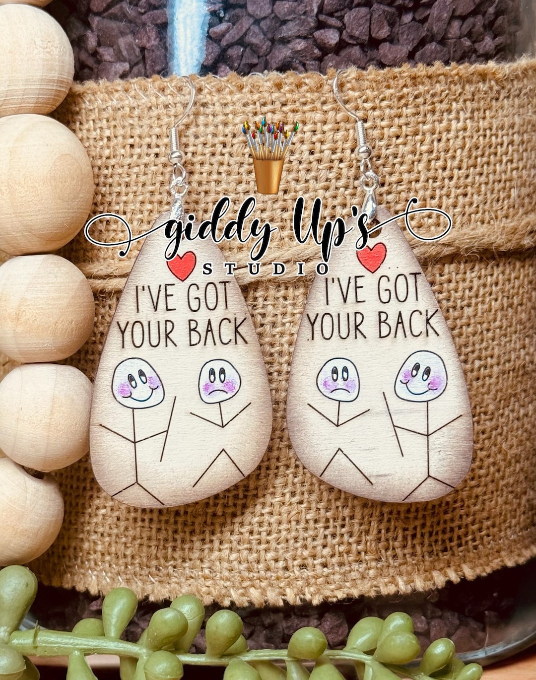 Funny Earring SVG File | I Got Your Back Designs | Glowforge Earrings ...