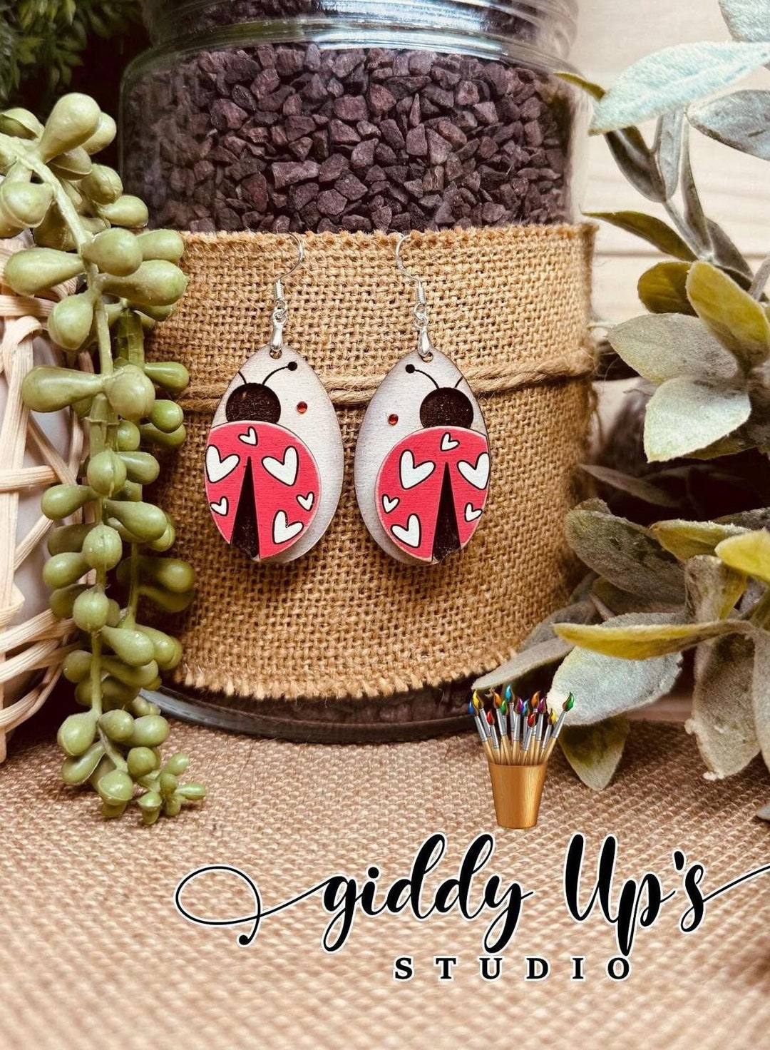 Ladybug Summer Earring SVG | Lady Bug for Valentines Day Earring SVG ...