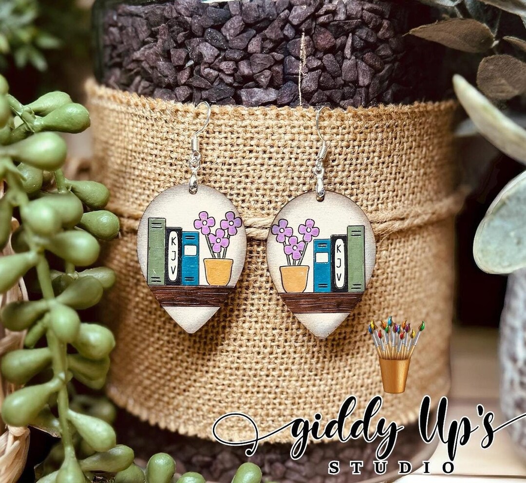 Book Earrings SVG File: Laser Cut Design (digital Download) - Etsy ...
