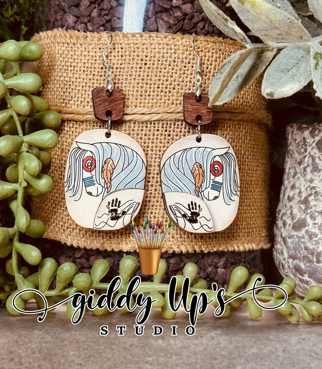 Native American War Horse Earring SVG | Native American Head Dress SVG ...