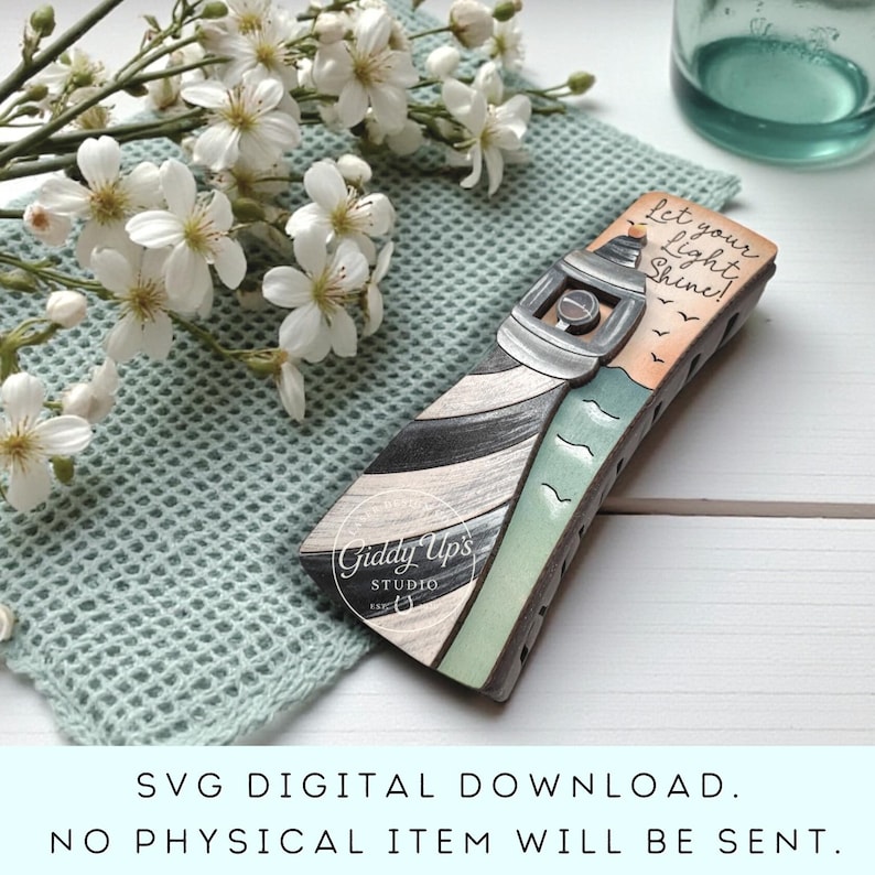 Lighthouse Hair Clip SVG File: Laser Cut Design | 4" Instant Download ...