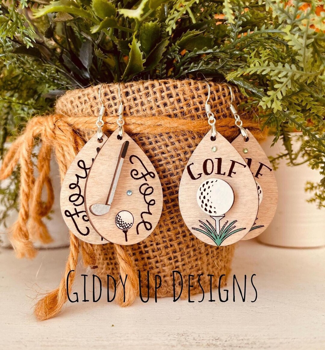 Golf Earring Bundle SVG Files Golfing SVG File Designs Golf Laser Cut ...