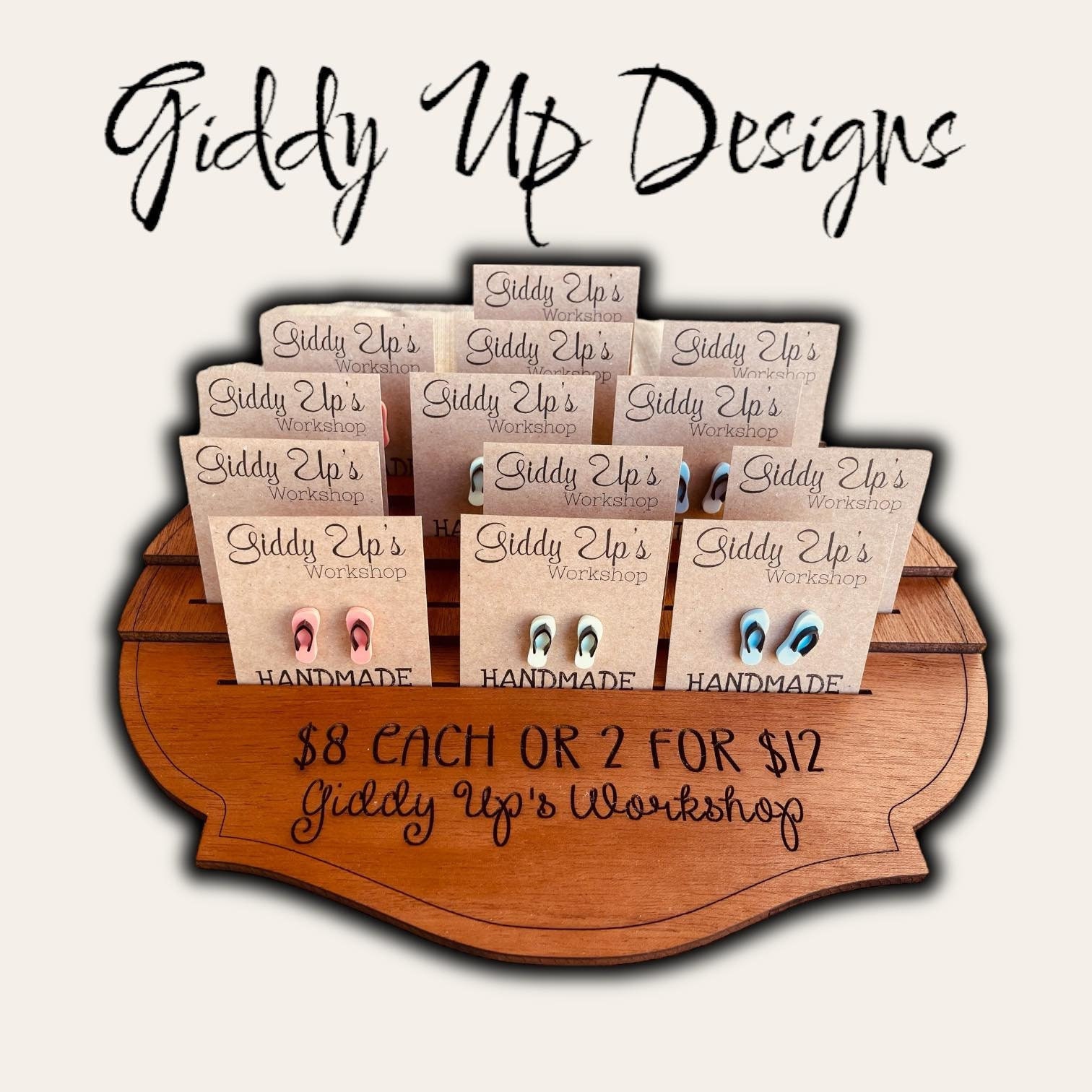 Earring Display SVG: Jewelry Stud Card Holder (resizable File) - Etsy