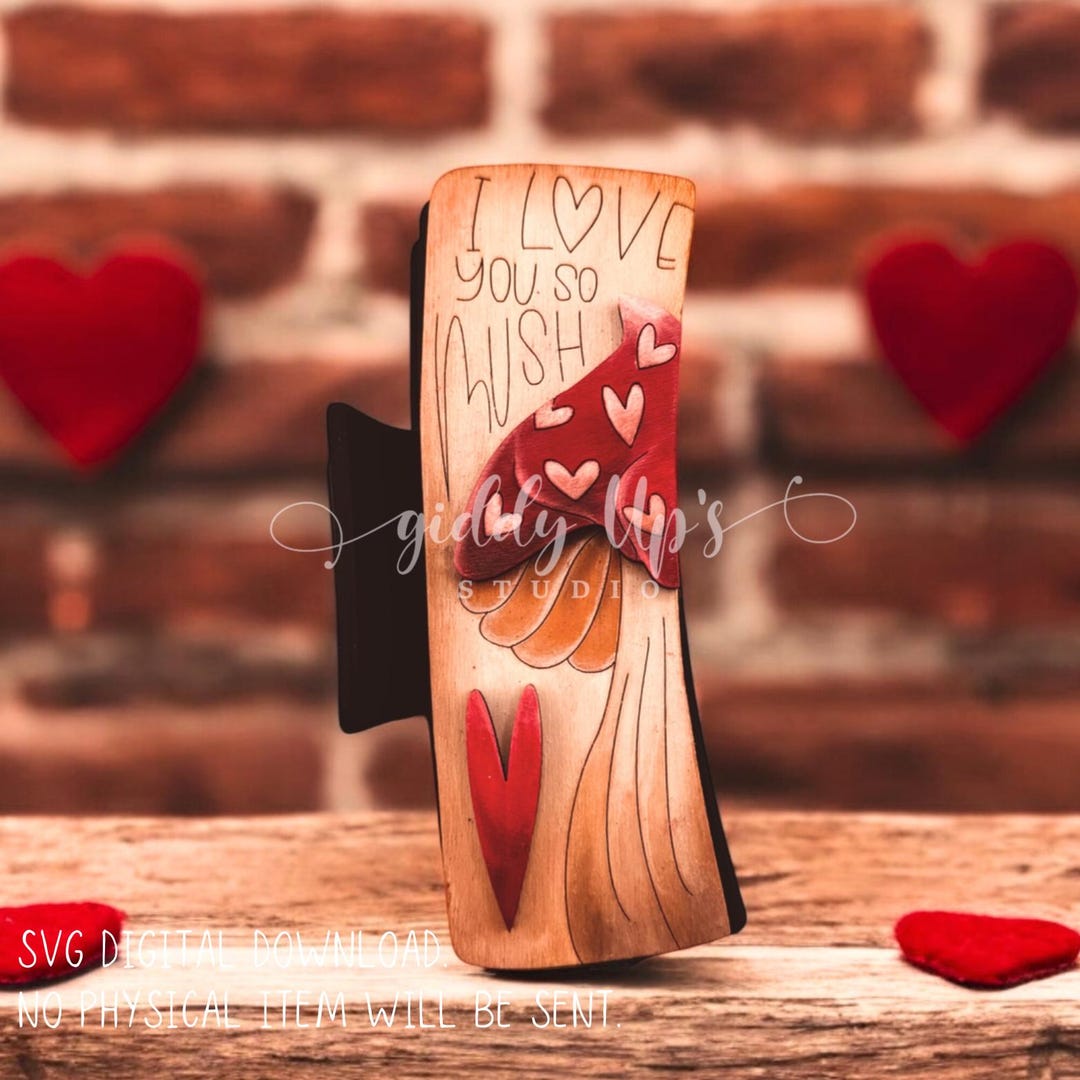 Mushroom Hair Clip SVG: I Love You Mush Laser Cut File - Etsy