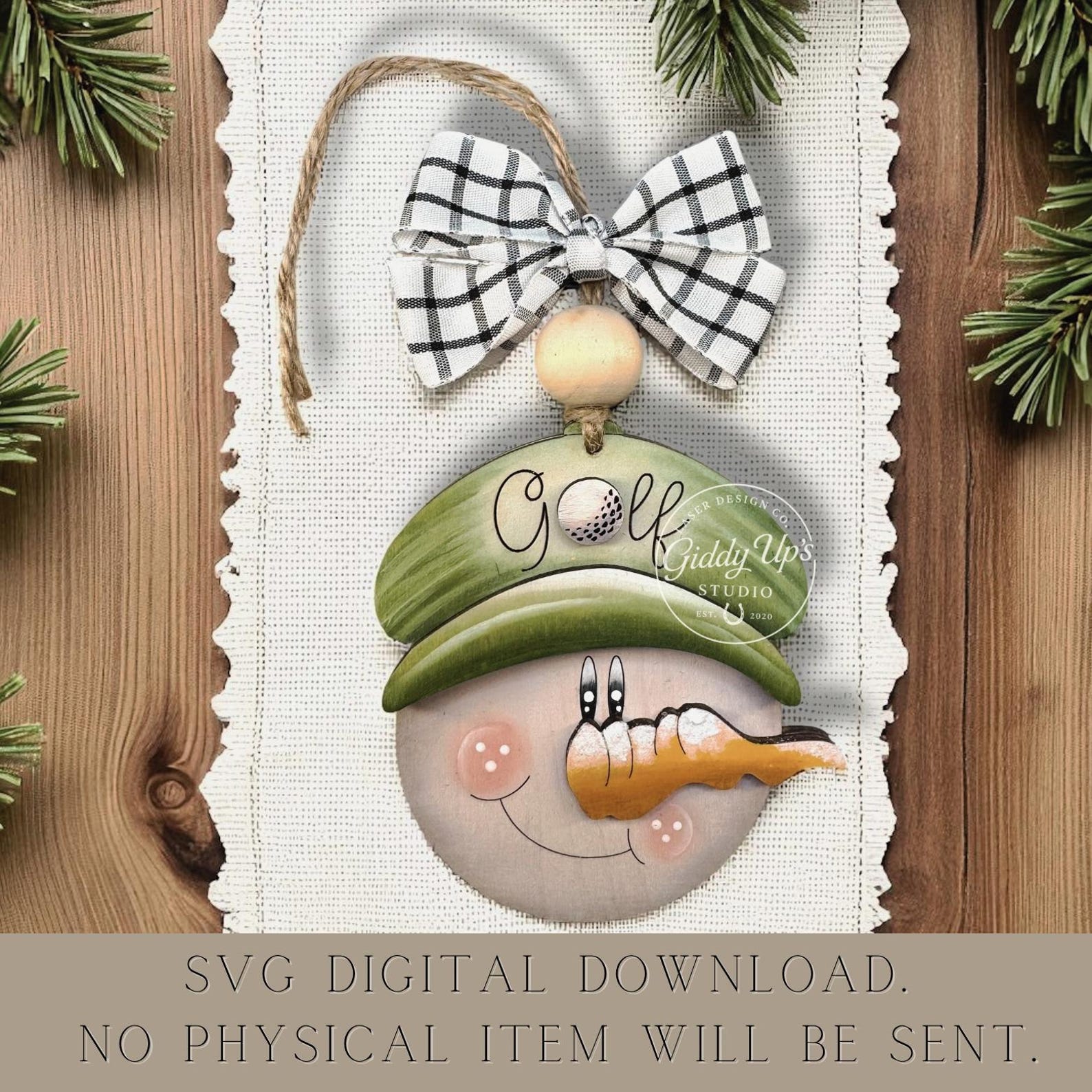 Golf Snowman Christmas Ornament SVG File - Glowforge Laser Cut File - Etsy