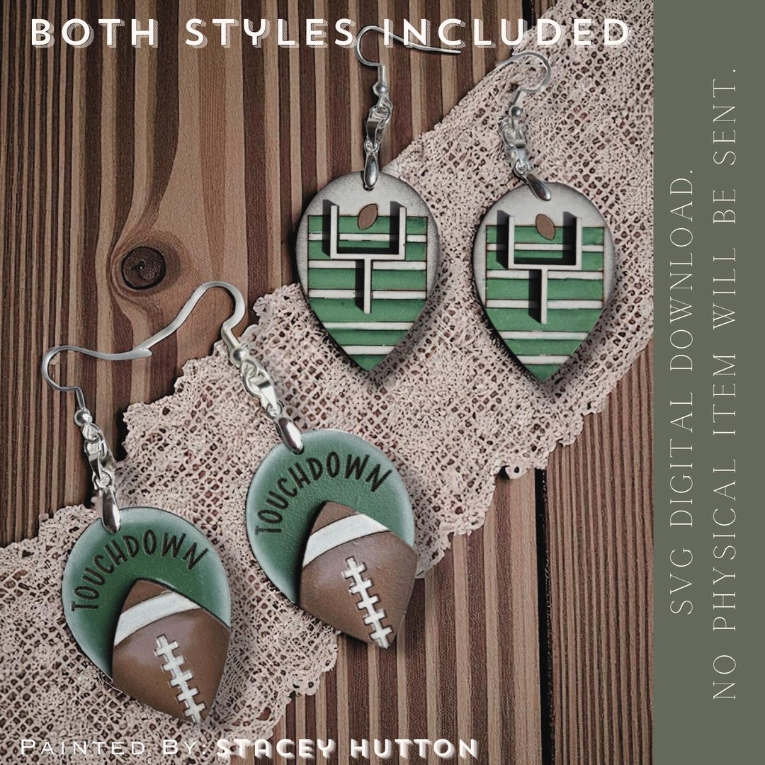 Football Earring SVG Bundle: Laser Cut Sports Design (digital Download ...