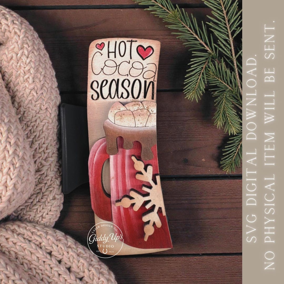 Hot Cocoa Hair Clip SVG File: 4" Christmas Festive Design - Etsy