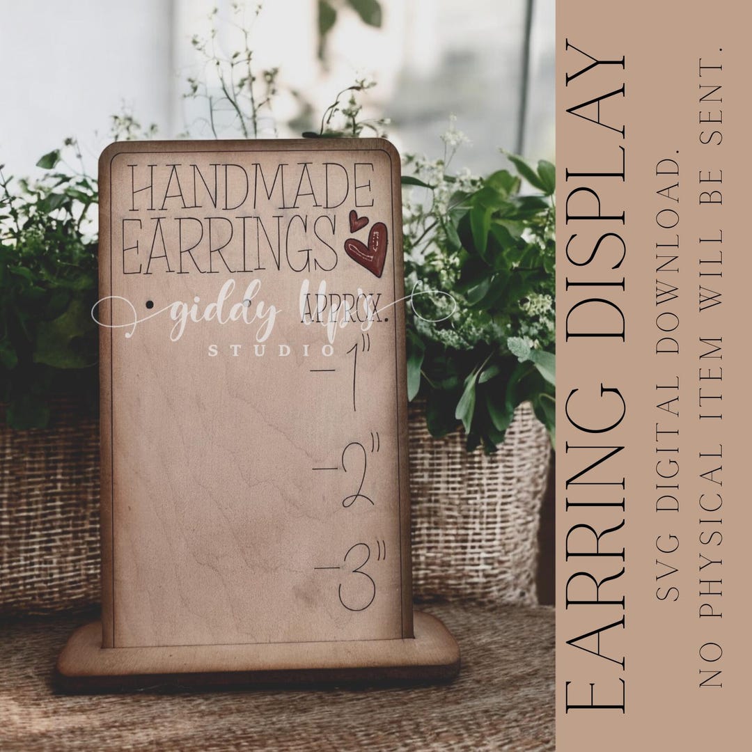 Earring Display SVG: Laser Cut File, Jewelry Stand (digital Download ...