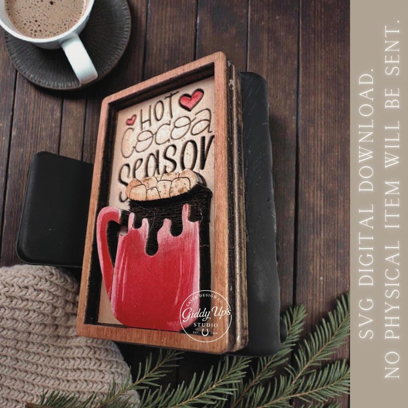 Hot Cocoa Hair Clip SVG File: 2" Christmas Festive Design - Etsy
