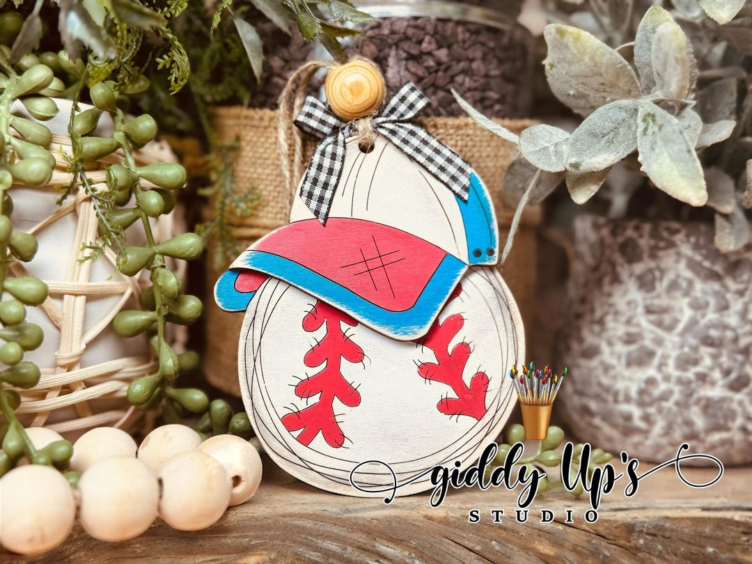 Glowforge Baseball Hat Ornament SVG | Glowforge Softball Christmas ...