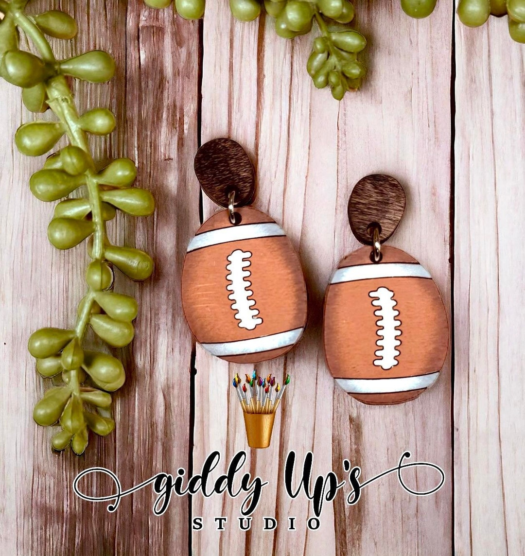 Football Earrings SVG Laser Cut File: Sport Team Earring SVG - Etsy