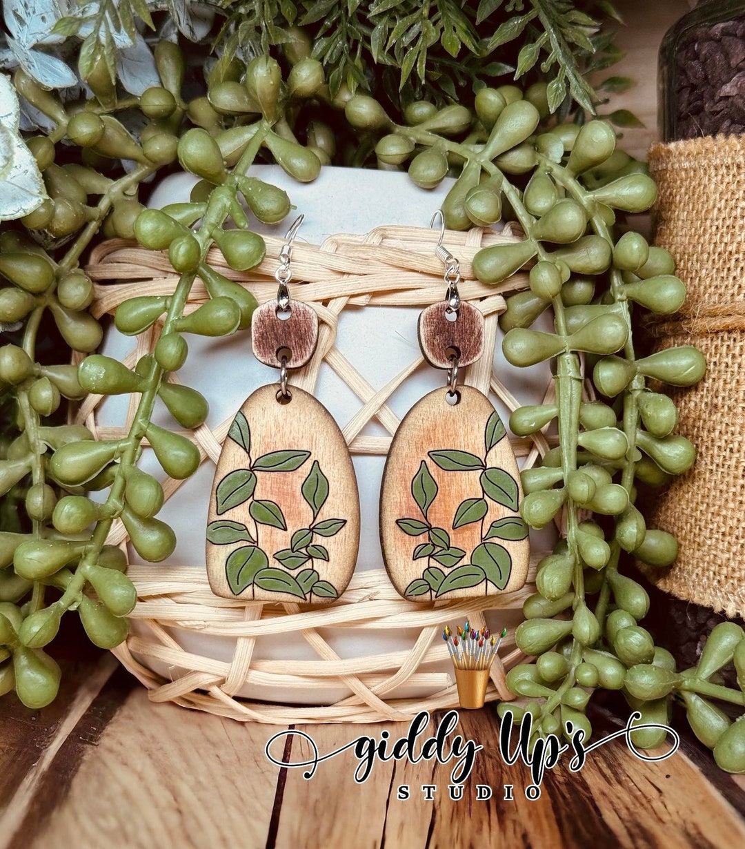 Plant Vine Dangle Earring SVG | Laser Cut File | Boho | Growing Vines ...