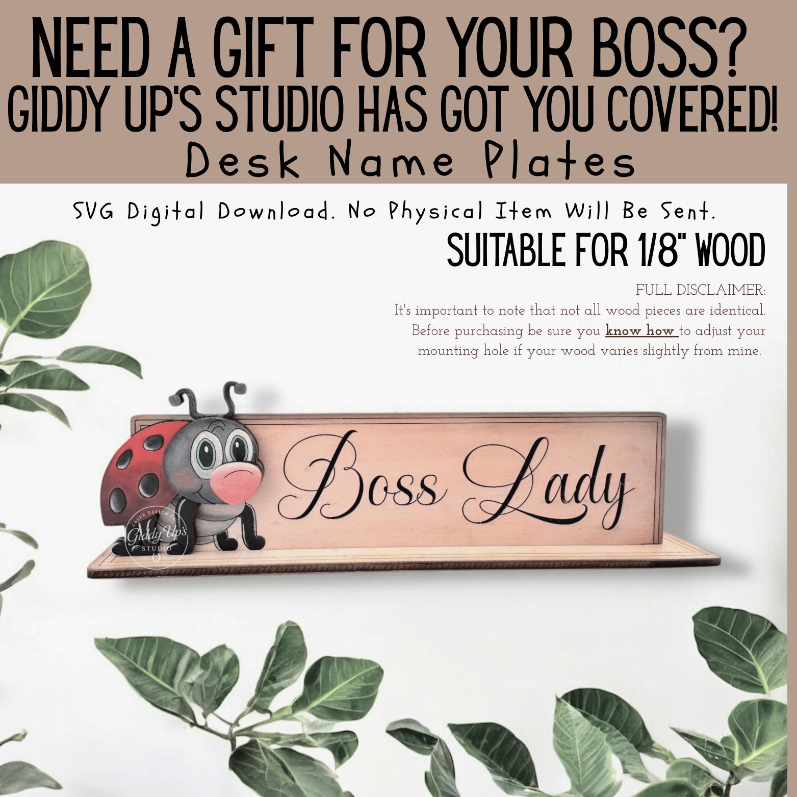 Ladybug Desk Display Stand SVG: Glowforge Office Sign (digital Download ...