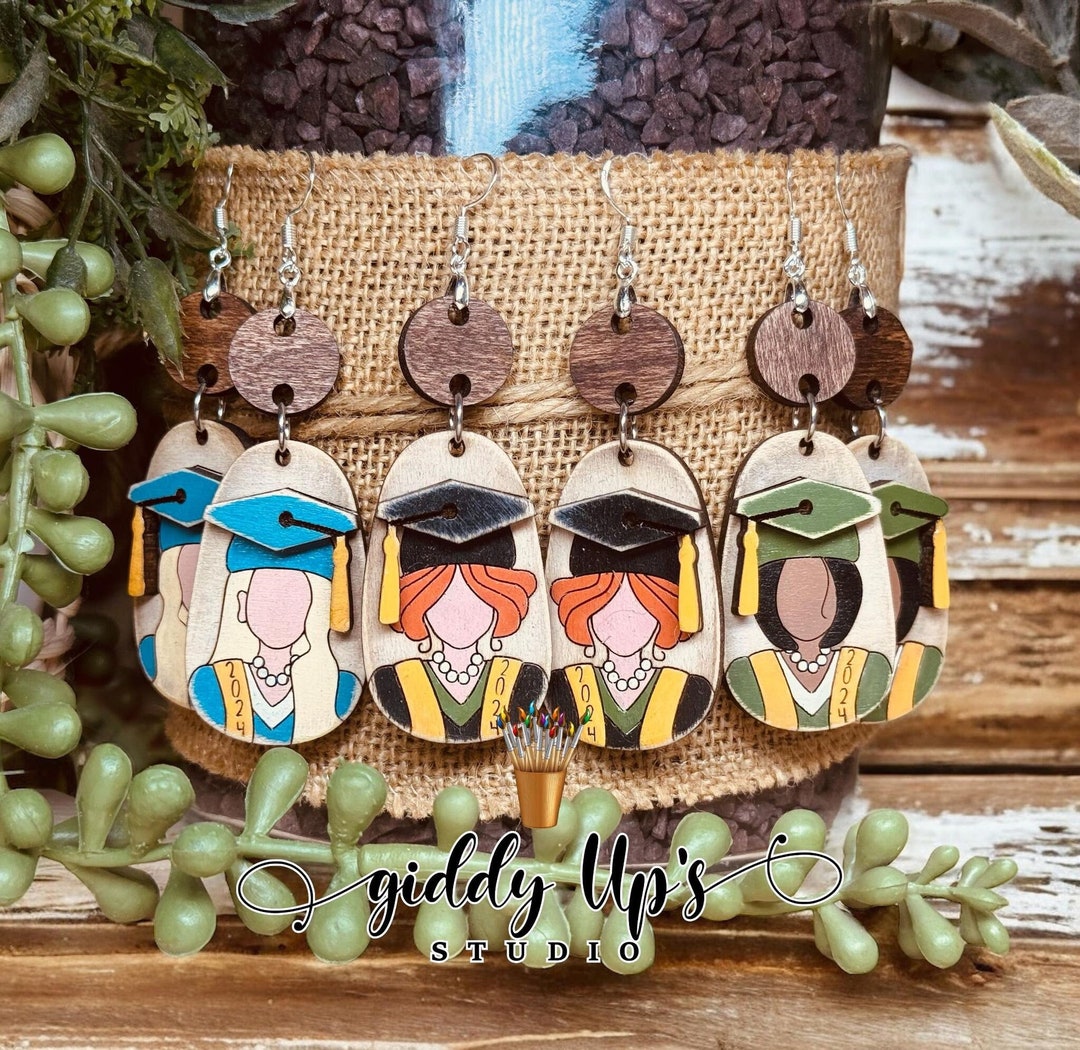 Graduation Earrings SVG Bundle: Laser Cut Designs (glowforge) - Etsy