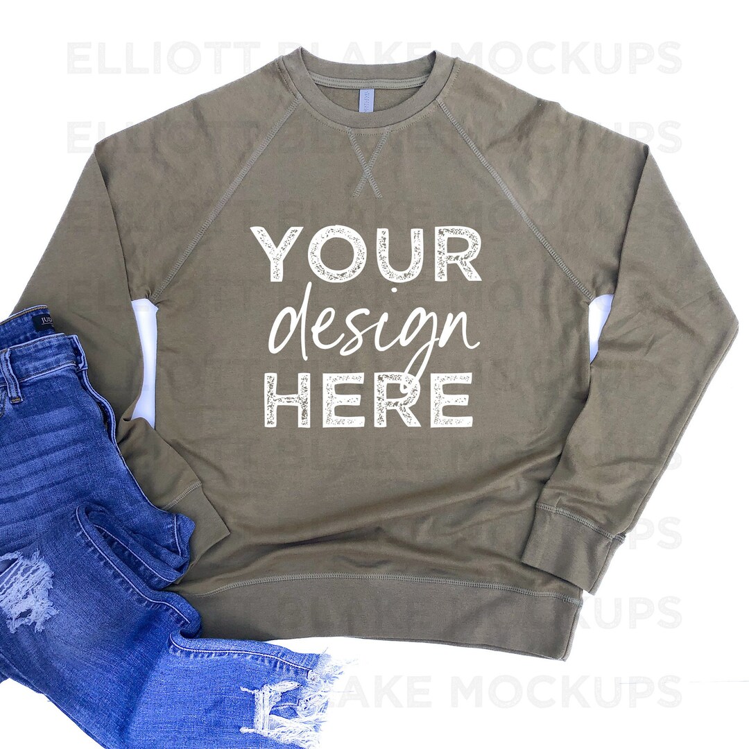 Next Level 9000 Military Green Mockup | Next Level Long Sleeve Olive ...