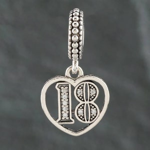 Pandora 18th Birthday Dangle Charm S925 , Silver Sterling 18th ...
