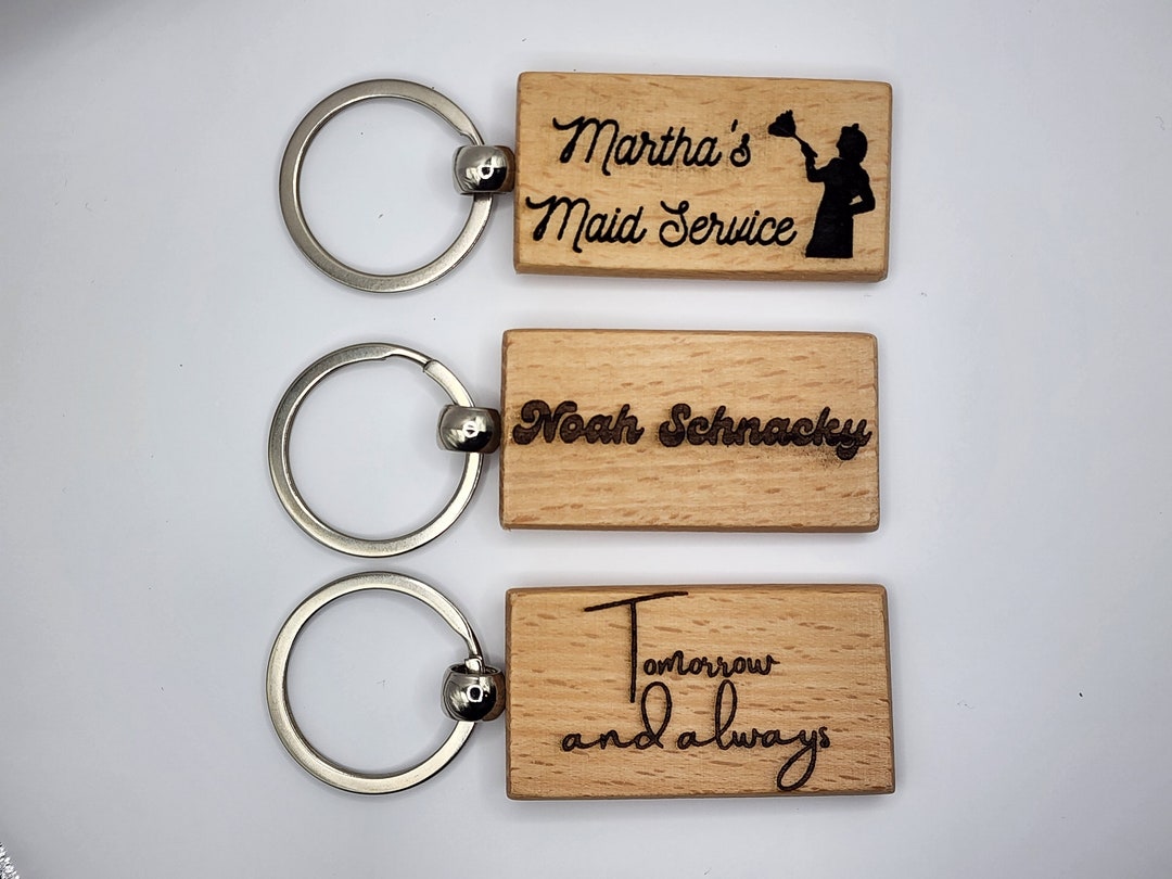Personalized Wooden Engraved Keychain Custom Minimalist Key - Etsy