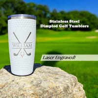 Golf Ball Dimple Tumbler, Laser Engraved Golfer Gift, Golf Ball Dimpled ...