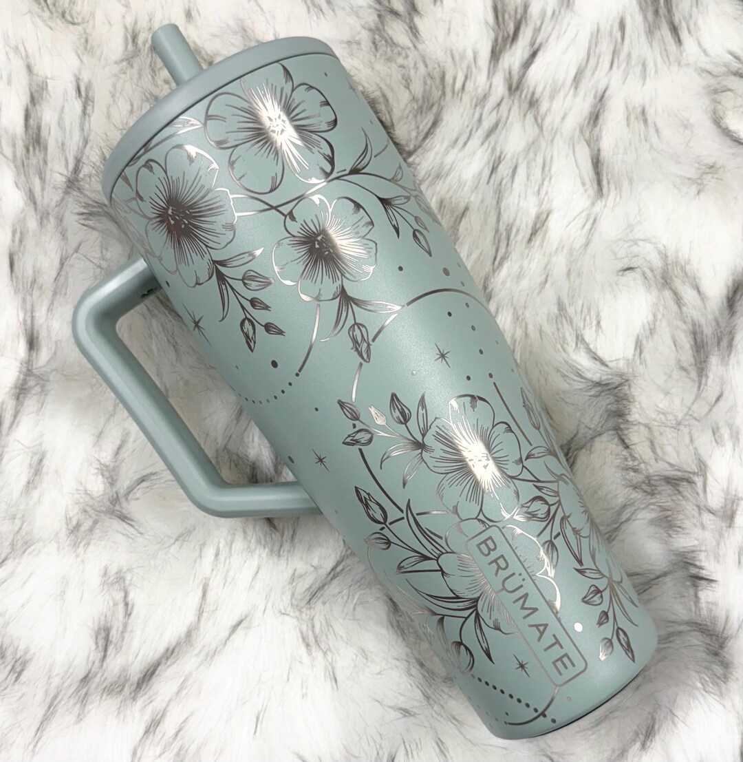 Boho Flowers Brumate Era Tumbler Travel Mug, Flower Engraved Era ...