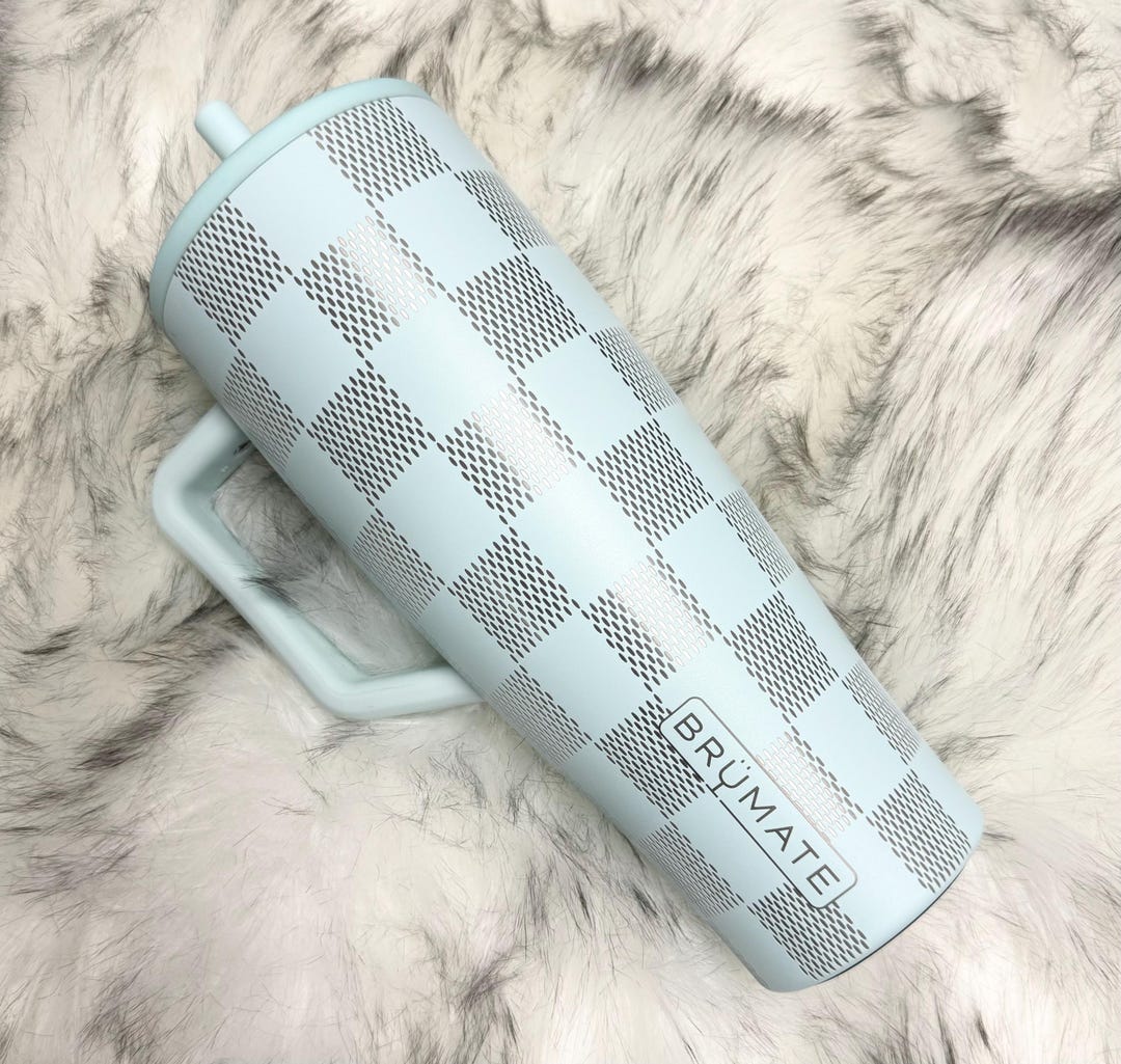 Personalized Brumate Era Tumbler Travel Mug, Damier Checkerboard Theme ...
