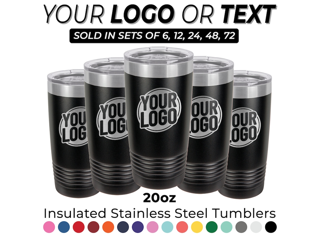 Bulk Custom Tumblers 20oz Engraved Business Logo Tumbler Cups ...