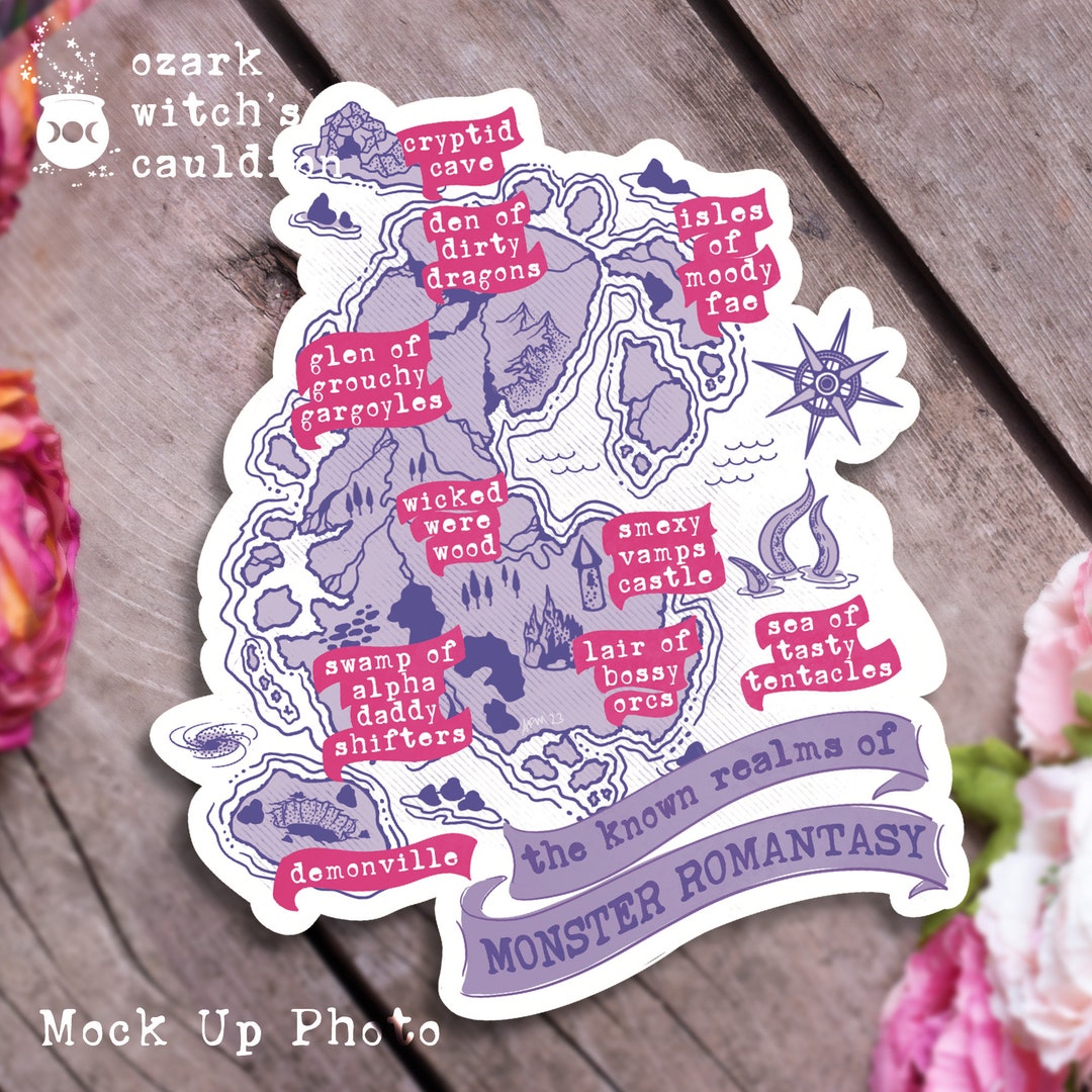 Monster Romance Fantasy Map Waterproof Vinyl Sticker / Bookish Sticker ...