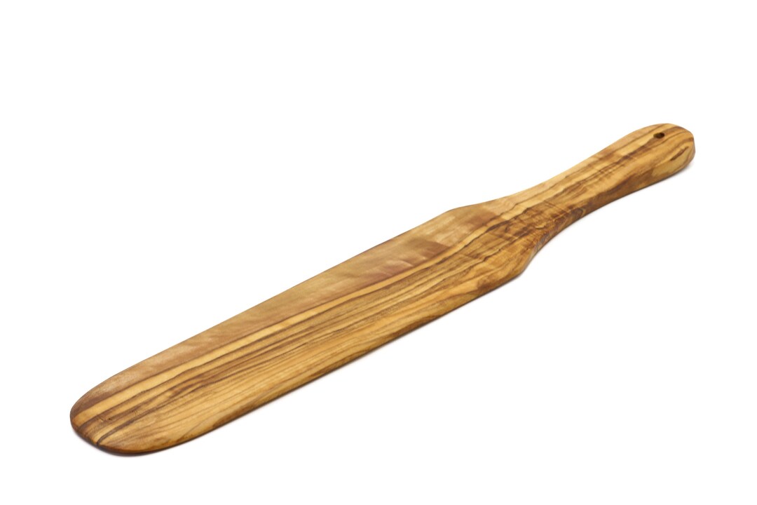 Handcrafted Olive Wood Crepe Flipper: Long Plain Spatula - Etsy