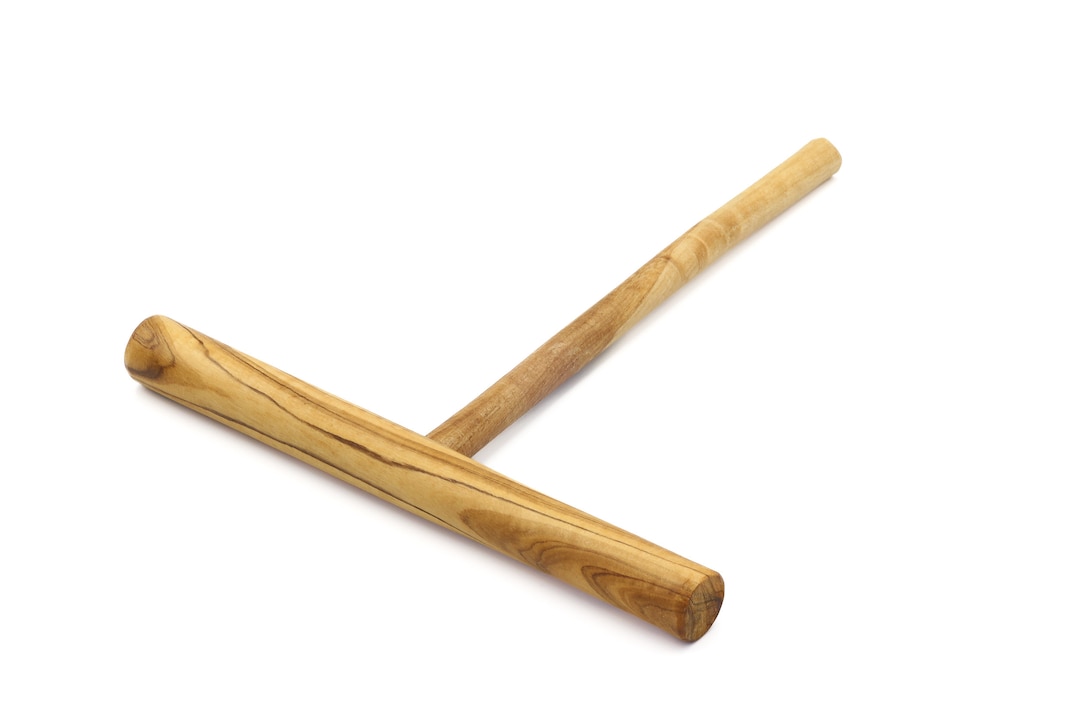 Olive Wood T-shaped Rounded Edge Crepe / Pancake Batter Spreader ...