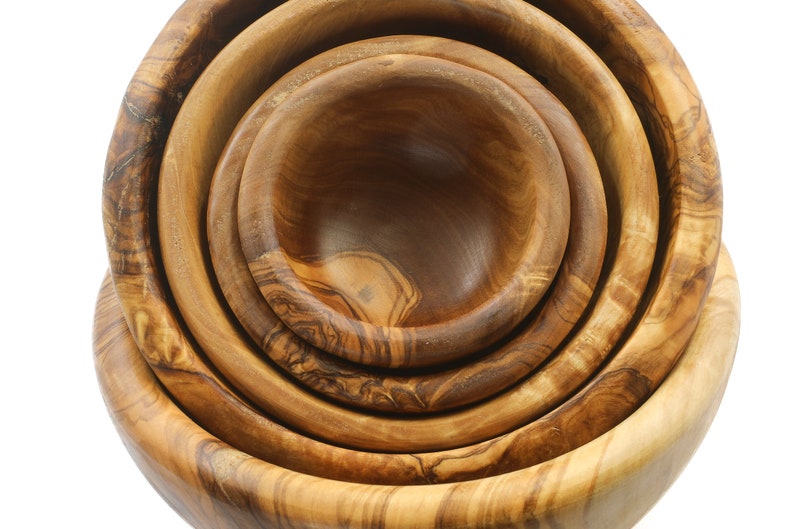 Handmade Olive Wood Nesting Bowls: Vintage Kitchen Decor | 1pc - Etsy