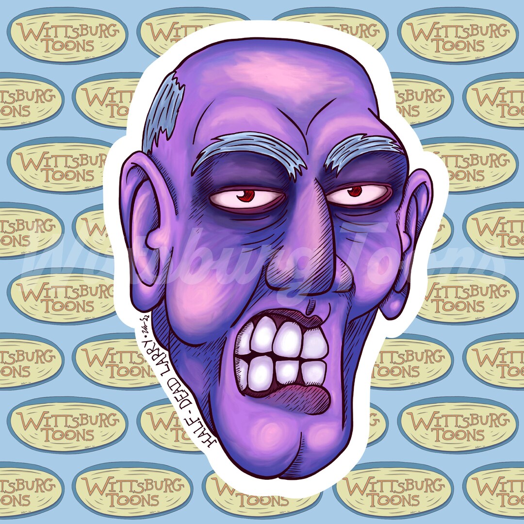 Half-dead Larry Sticker Half-dead Larry Decal Illustrated Cartoon ...