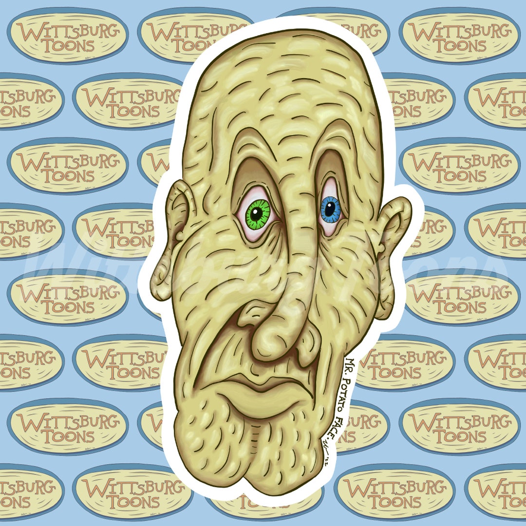 Mr. Potato Face Sticker | Mr. Potato Face Decal | Illustrated Cartoon ...