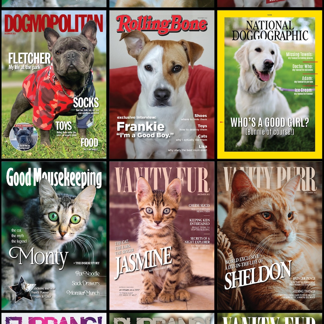 Personalised Pet Magazine Cover (digital Version) - Etsy