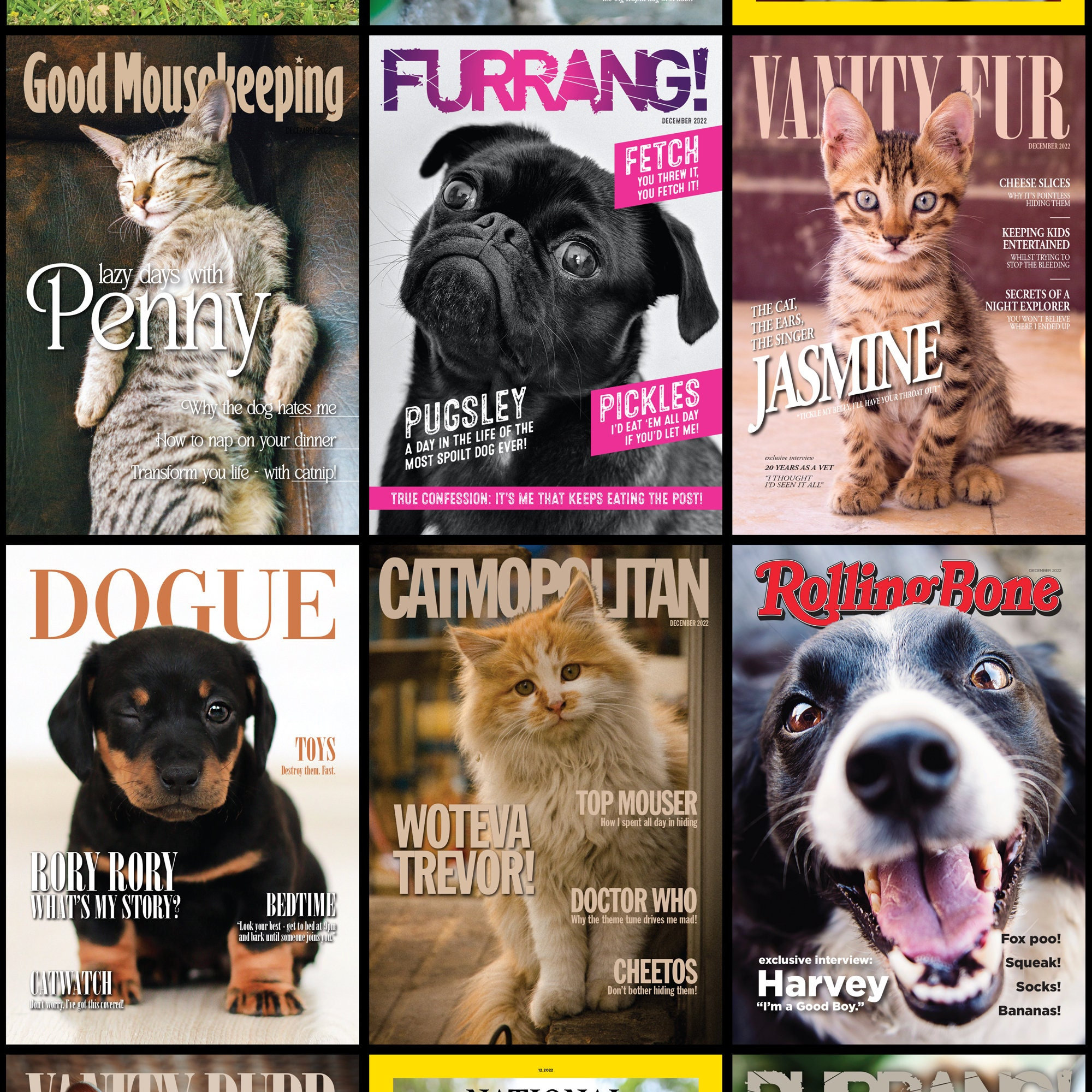 Personalised Pet Magazine Cover - Put Your Pet in the Headlines! - Etsy