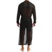 Men's Sheer Mesh See-through Long Casual Shirt Jacket Bathrobe Men's ...