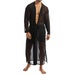Men's Sheer Mesh See-through Long Casual Shirt Jacket Bathrobe Men's ...