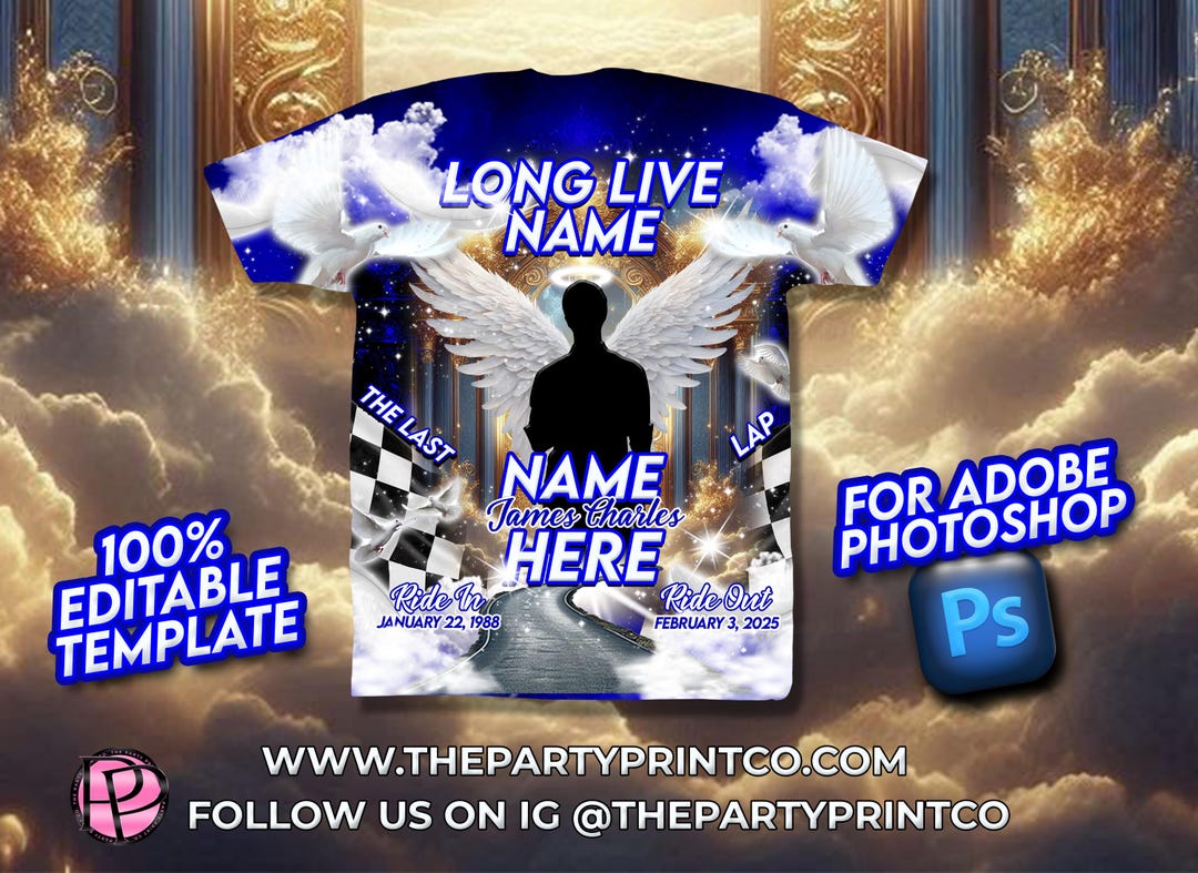 RIP| Memorial| Funeral Editable Photoshop Tshirt Template - Etsy
