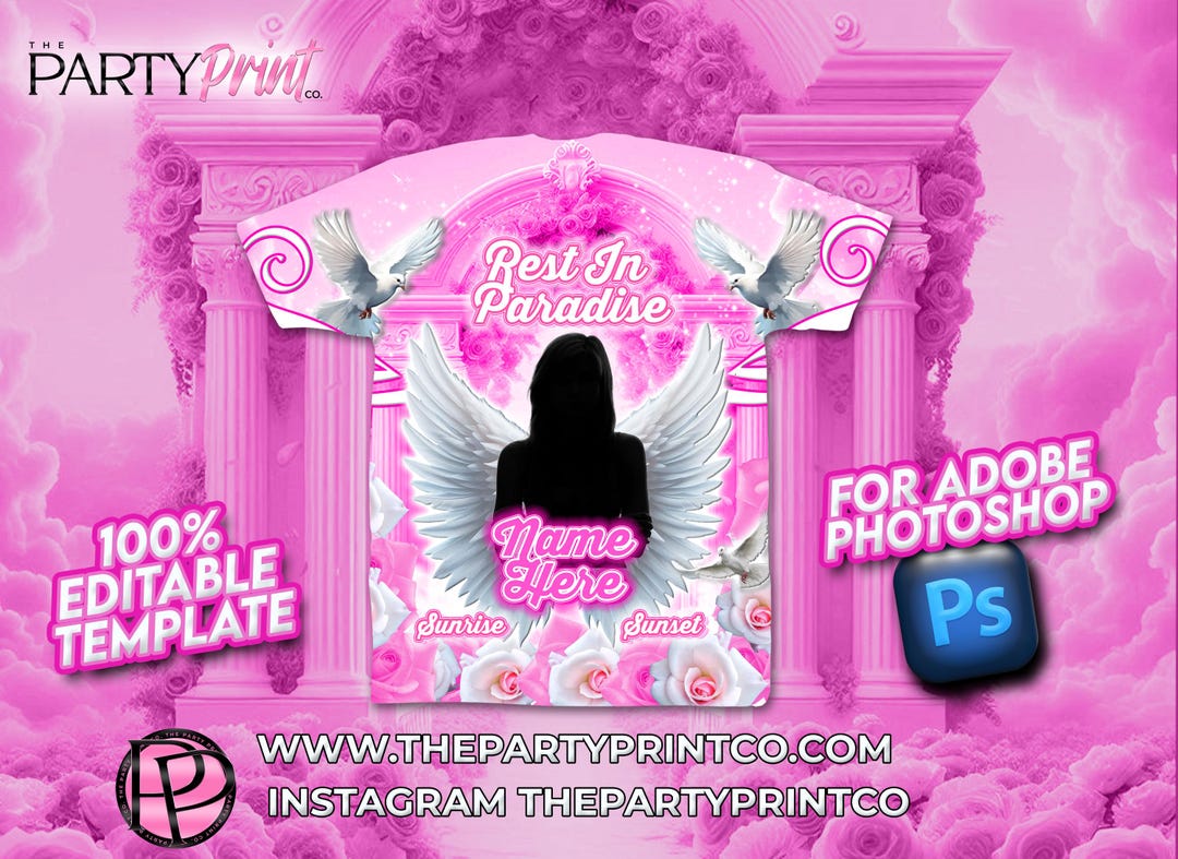 RIP| Memorial| Funeral Editable Photoshop Tshirt Template - Etsy