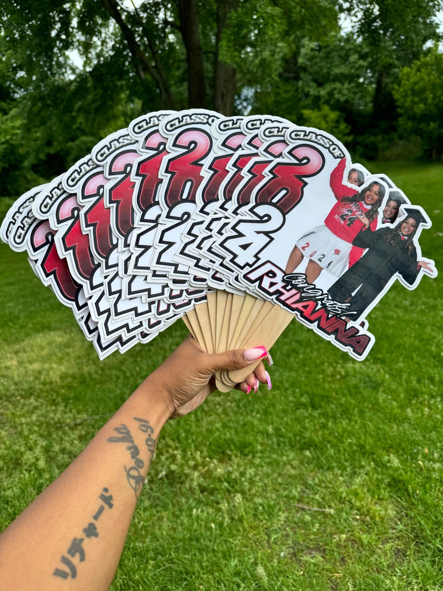 Digital Graduation Fans Template| Custom Editable Photoshop Download ...