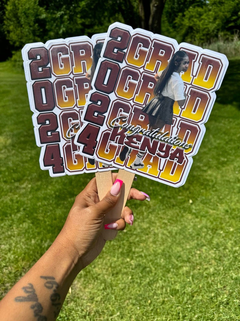 Digital Graduation Fans Template Custom Editable Photoshop Download DIY ...