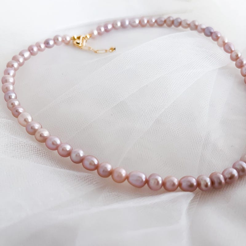 Pink Pearl Necklace - Etsy