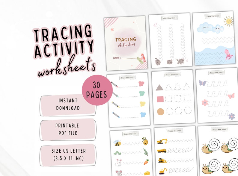Kids Tracing Activity Worksheets Printable Tracing Worksheets ...