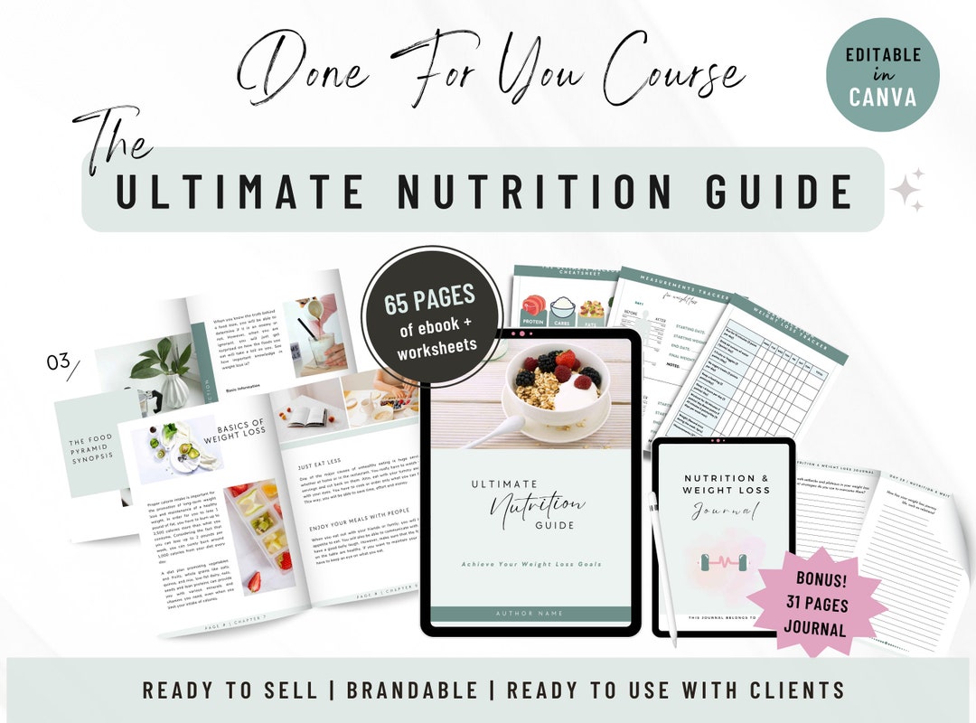 Done for You Brandable Coaching Workbook Nutrition Guide Weight Loss ...