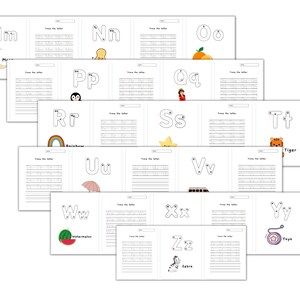 Alphabet Letter Tracing Kids Activity Homeschool Worksheets Preschool ...