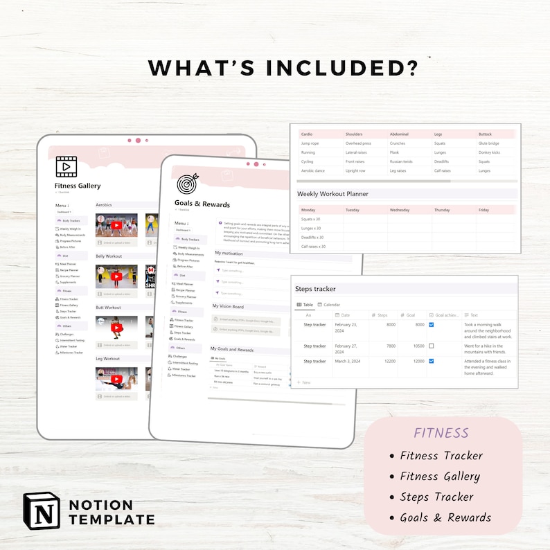 Notion Template, Notion Planner, Weight Loss Tracker, Fitness Notion ...